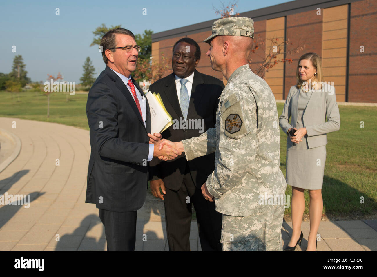 Col. Brian P. Foley, Fort George G. Meade Garrison Commander greets ...