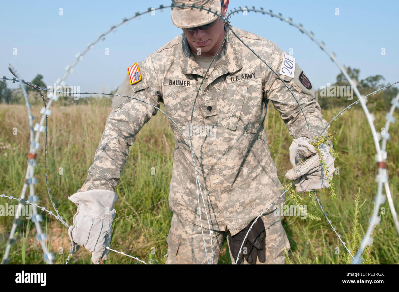 U.S. Army Reserve Spc. Ben Baumer, combat engineer, 348th Engineer ...