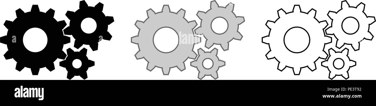 Three gears (12, 8 and 6 teeth). Black Gray and White version, can be ...