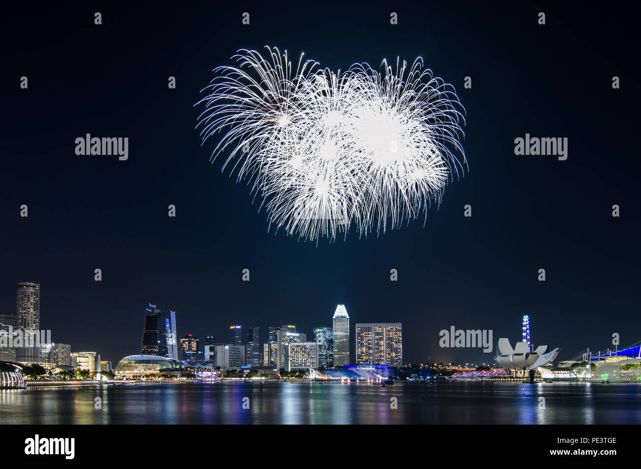 Singapore national day parade fireworks hi-res stock photography and ...
