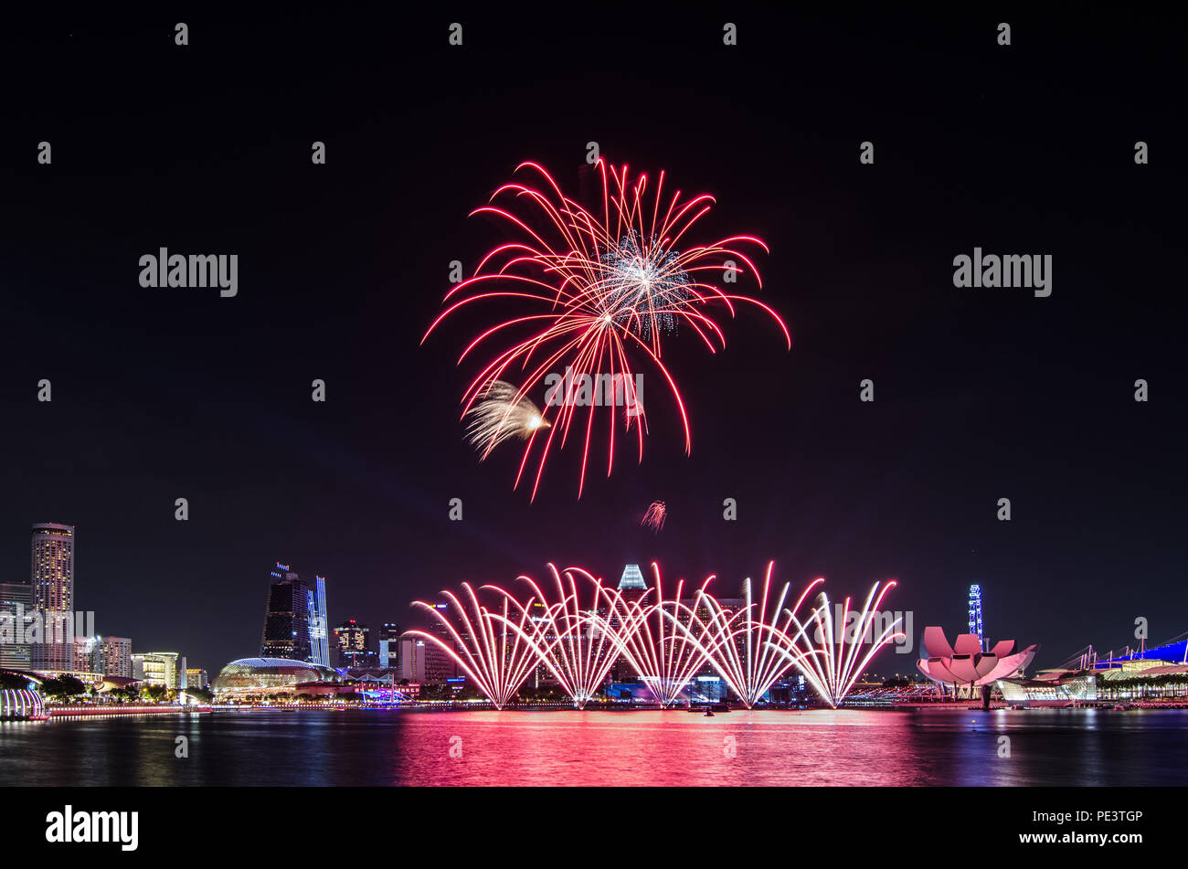 Singapore national day parade fireworks hi-res stock photography and ...