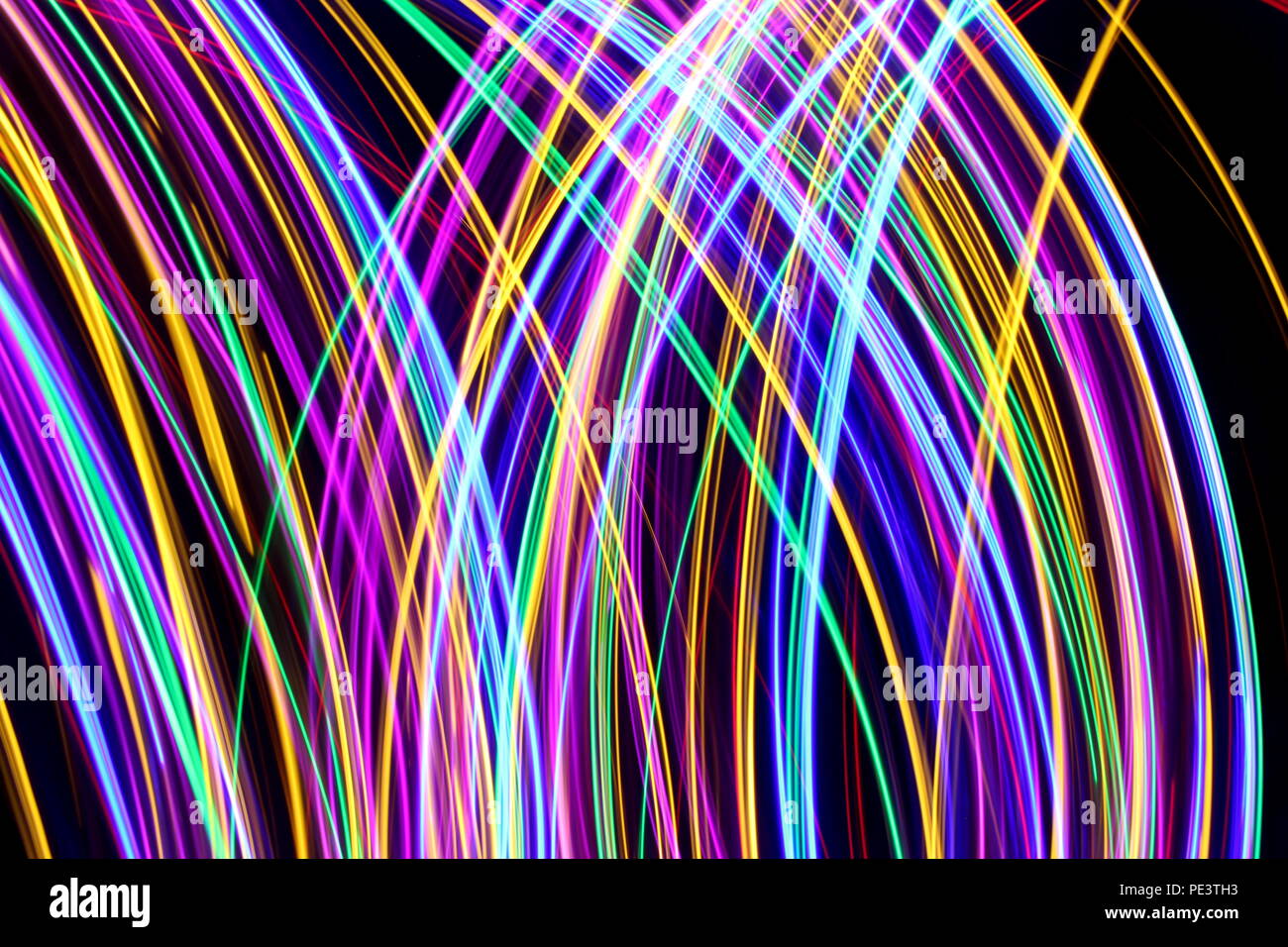 Pink and multi color light painting photography, gold, pink, green and ...