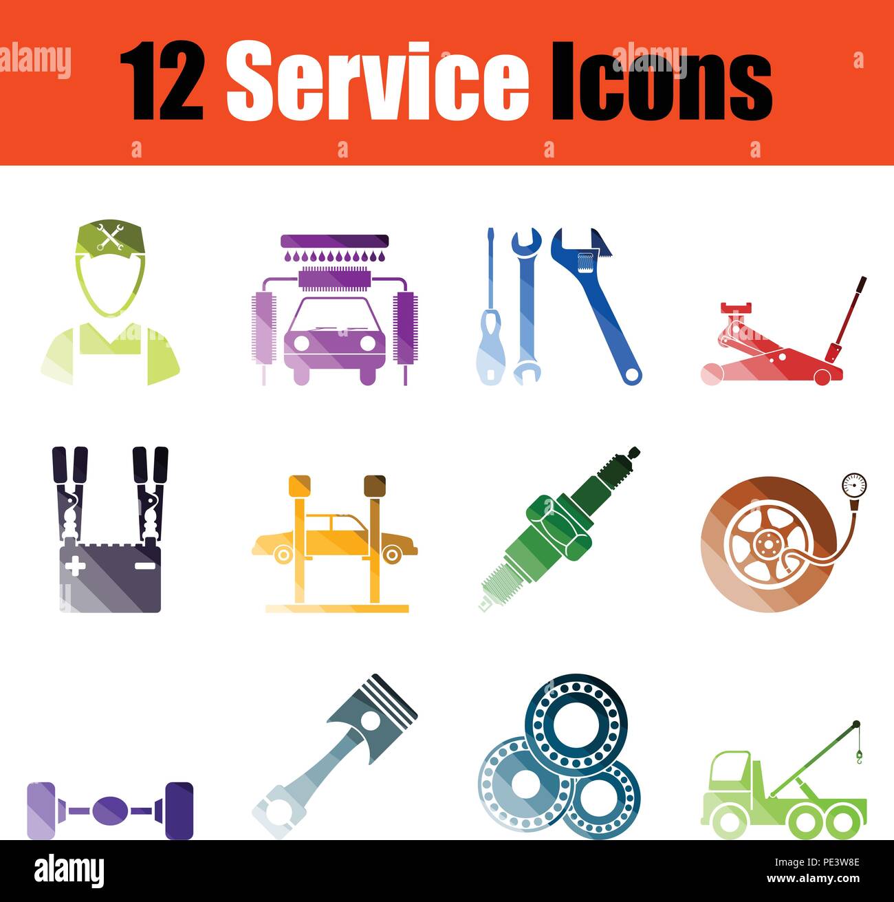 Set of service icons. Gradient color design. Vector illustration Stock ...