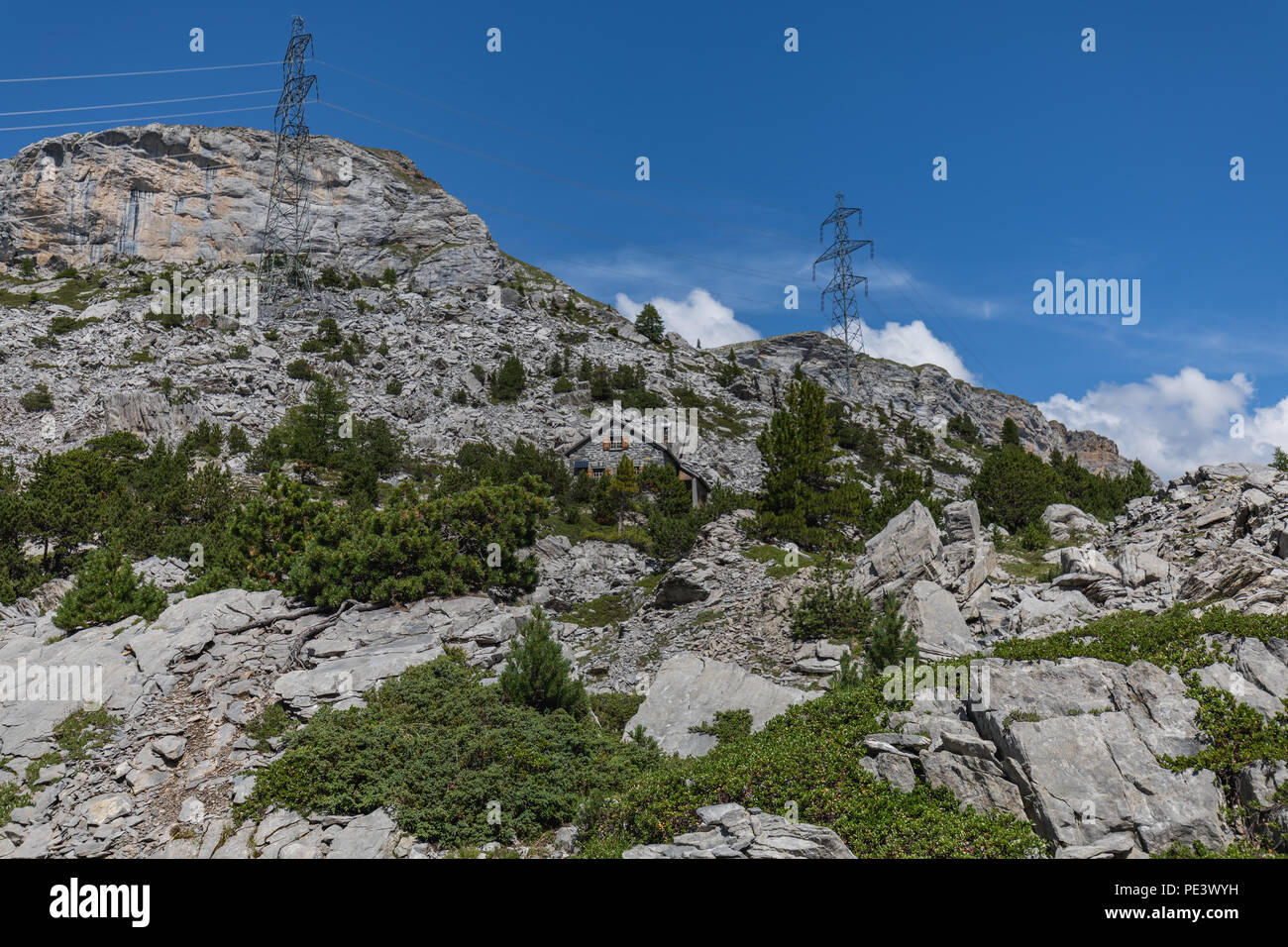 Amazing HDR landscape on high mountain route through the Gemmi Pass in ...