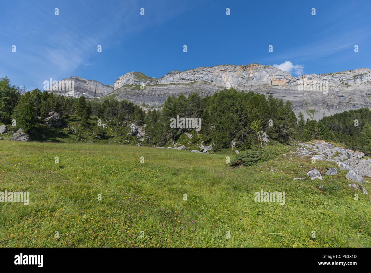Amazing HDR landscape on high mountain route through the Gemmi Pass in ...