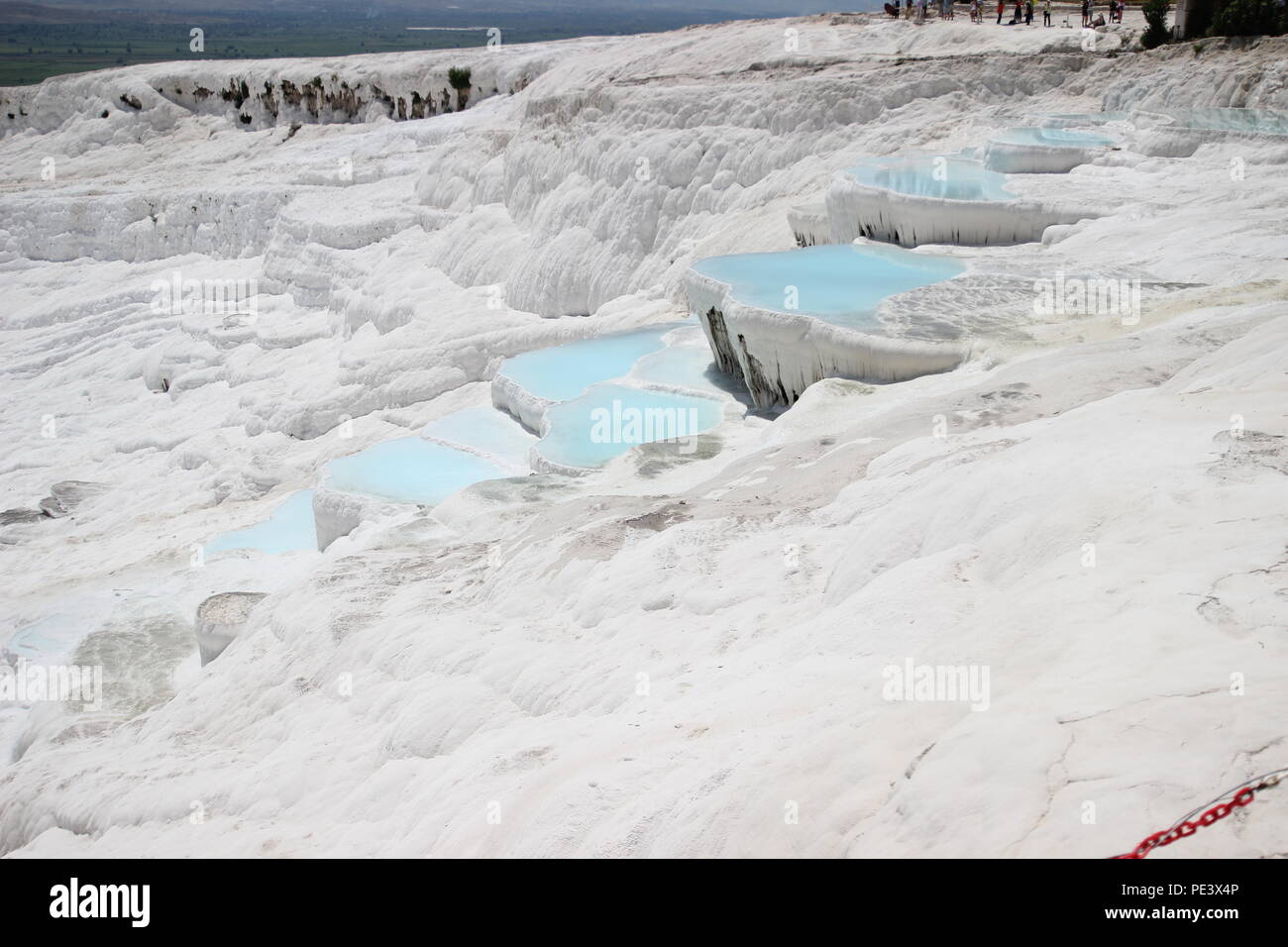 Natural travertine pools in Pamukkale. and limestone TURKEY Stock Photo ...