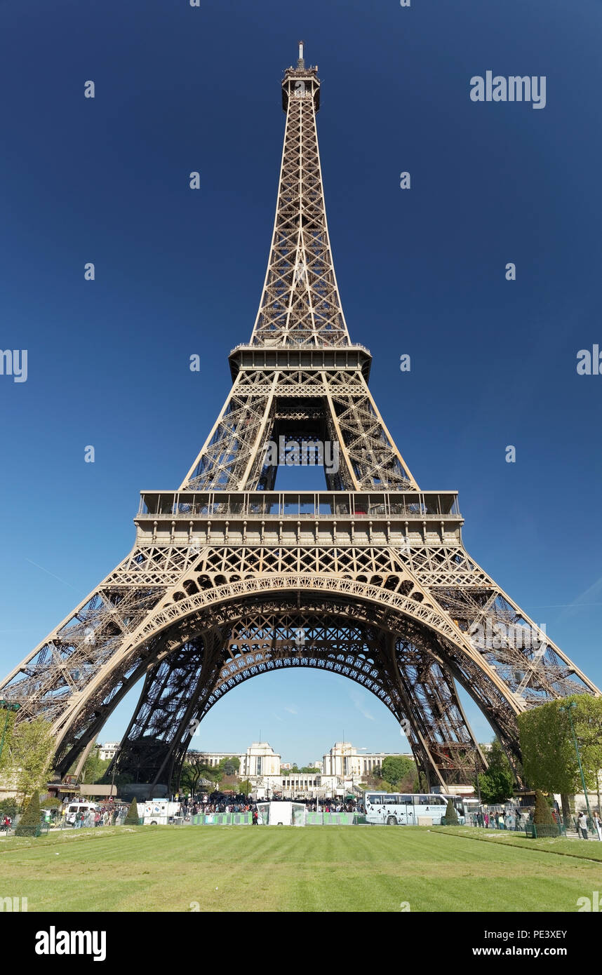 The Eiffel Tower shot from different locations and angles with close ...