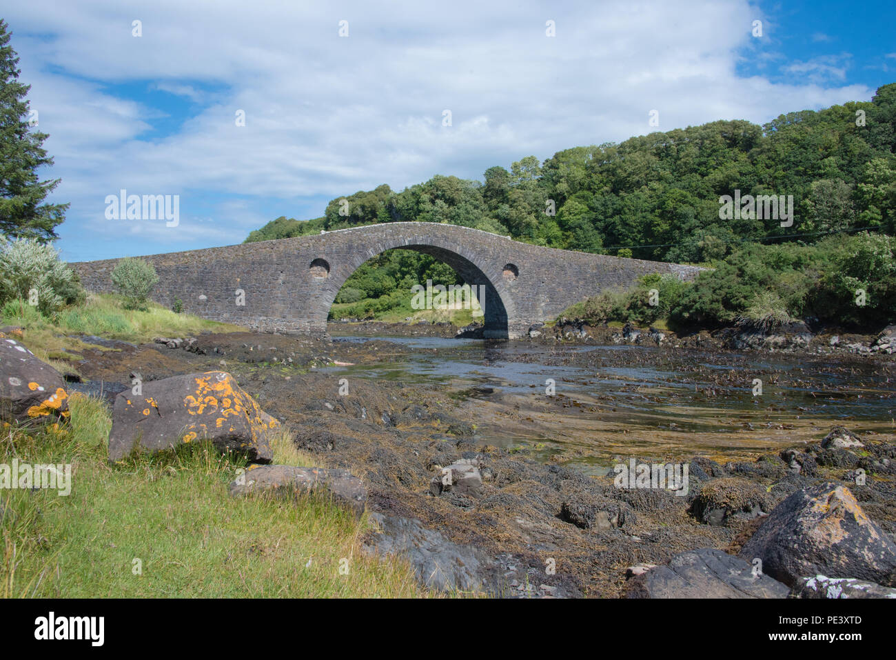 Clachan Bridge over the Atlantic on the Island of Seil near Oban in ...