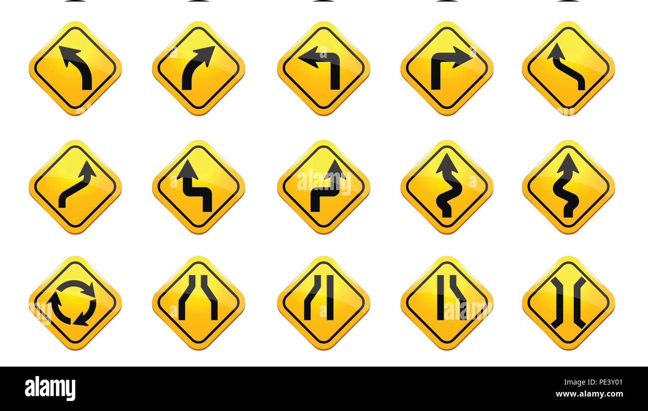 road and traffic signs collection Stock Vector Image & Art - Alamy