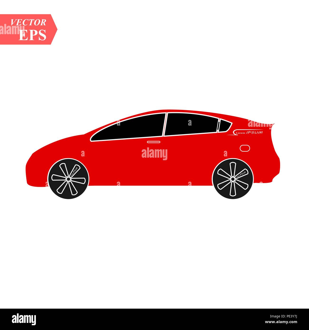 Red Car vector icon. Isolated simple front car logo illustration. Sign ...
