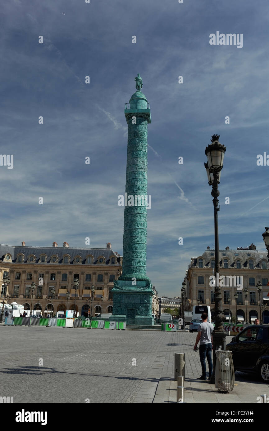 View of famous Place Vendome. Place Vendome was laid out in 1702 as ...
