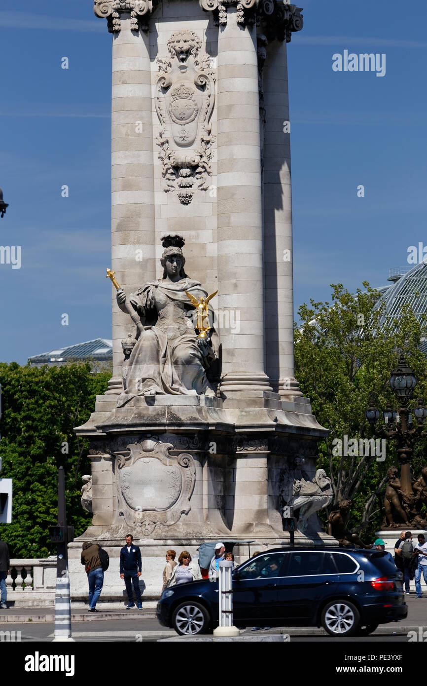 Close up of different sculptures,statues on pillars at The Alexander ...