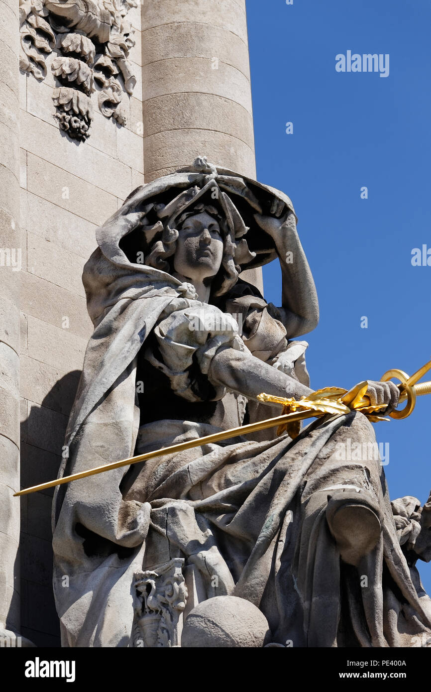 Close up of different sculptures,statues on pillars at The Alexander ...