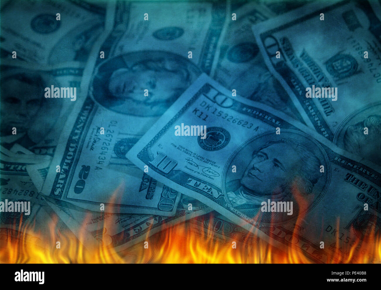 Dollar dollars hot fire hi-res stock photography and images - Alamy