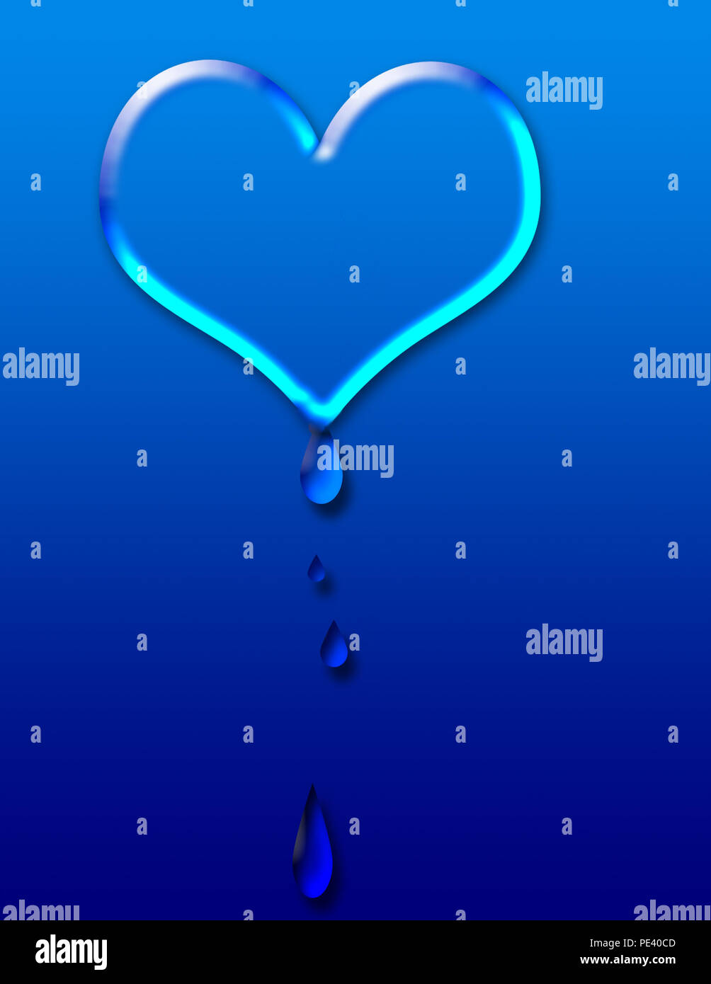 Drops dripping from water heart Stock Photo - Alamy