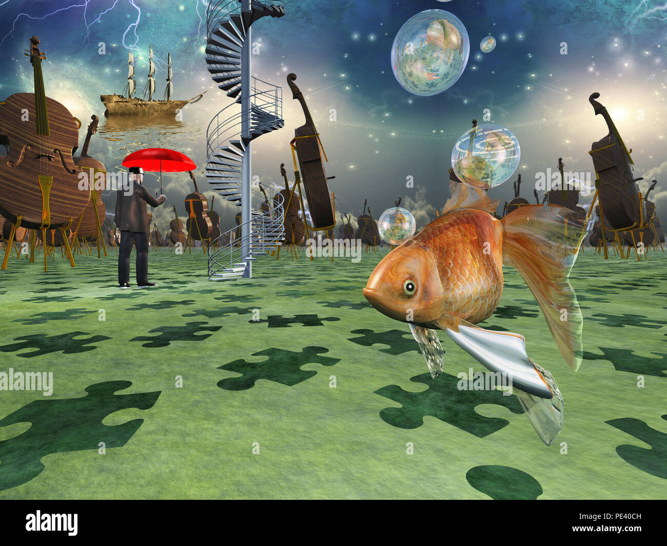 Fish artwork surreal hi-res stock photography and images - Alamy