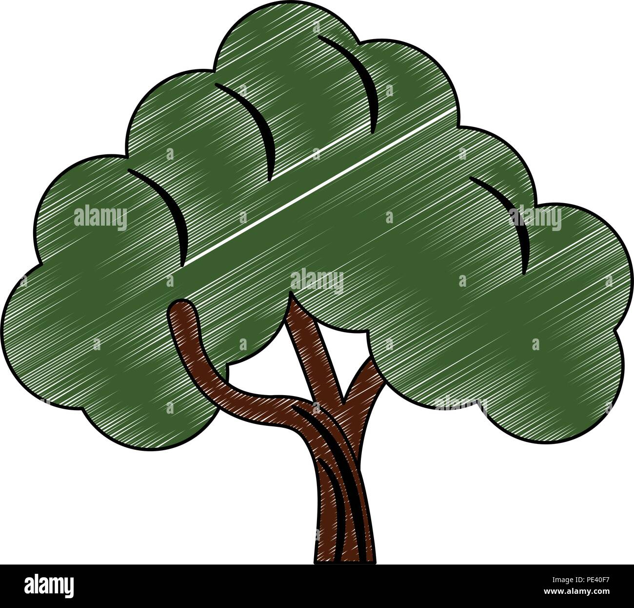 Tree nature symbol scribble Stock Vector Image & Art - Alamy