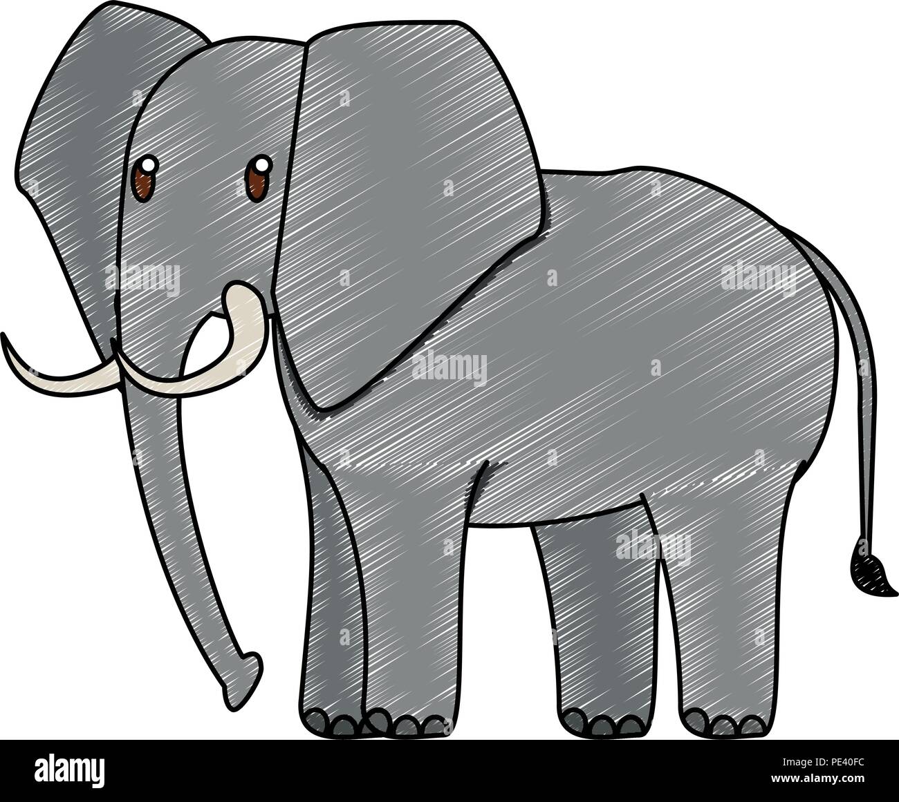 Elephant wild animal scribble Stock Vector Image & Art - Alamy