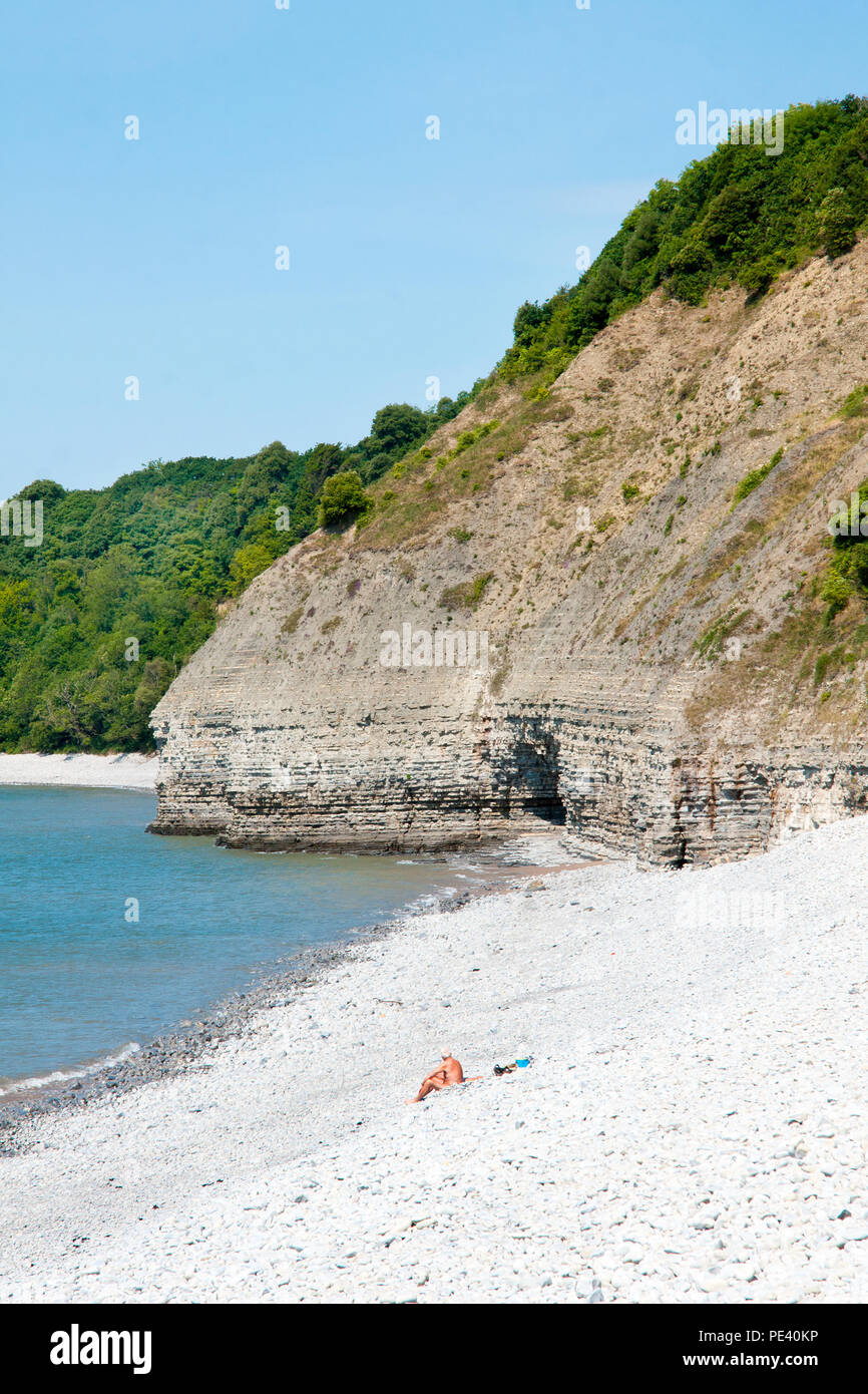 Bull Nose Point, Cold Knap Beach, Barry, Vale of Glamorgan, Wales Stock ...