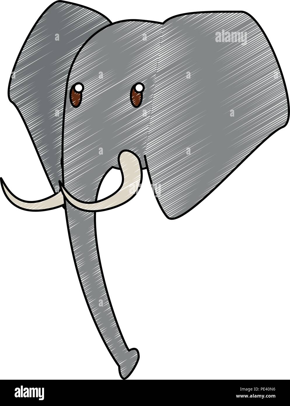 Elephant wild animal scribble Stock Vector Image & Art - Alamy