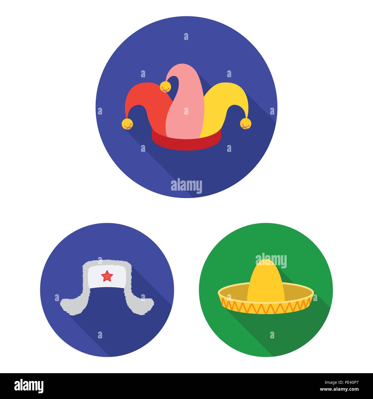 Different kinds of hats flat icons in set collection for design ...