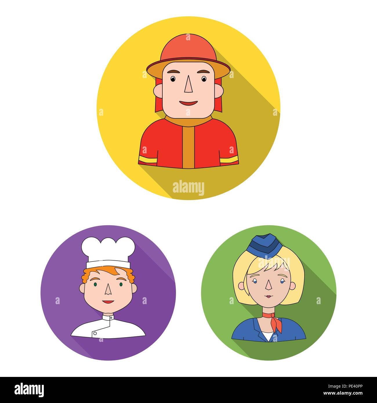 People of different professions flat icons in set collection for design ...