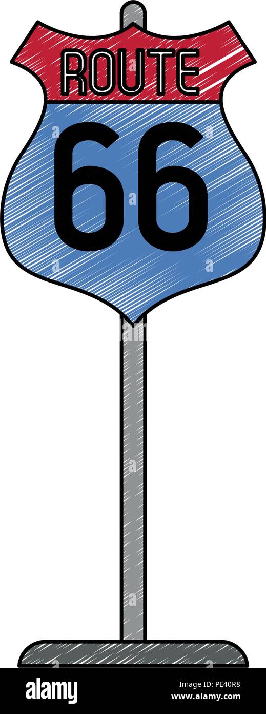 Route 66 roadsign Stock Vector Images - Alamy