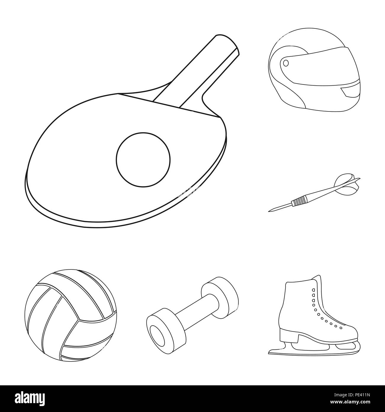 Different kinds of sports outline icons in set collection for design ...