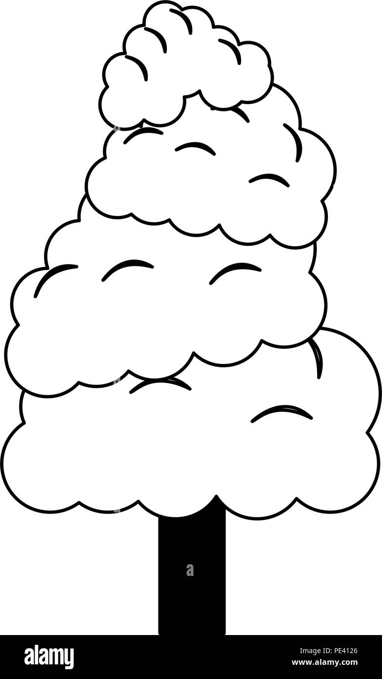 Collection tree cartoon summer Black and White Stock Photos & Images ...