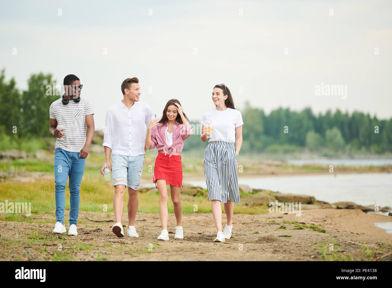 People walking outdoors Stock Photo - Alamy