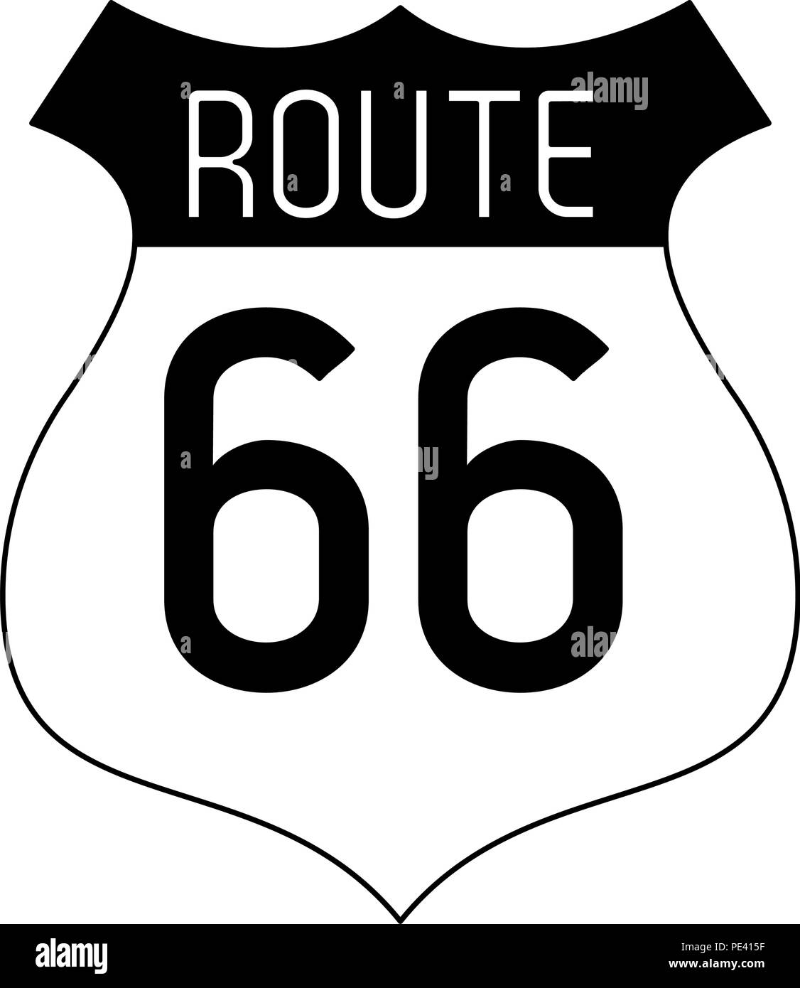 Route 66 roadsign Black and White Stock Photos & Images - Alamy