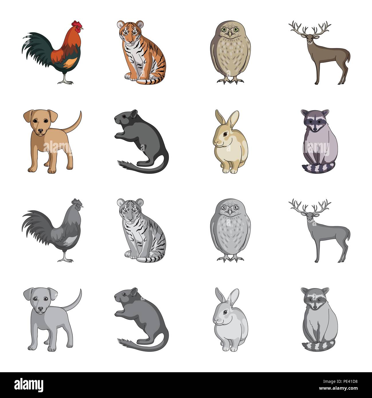 Puppy, rodent, rabbit and other animal species.Animals set collection ...