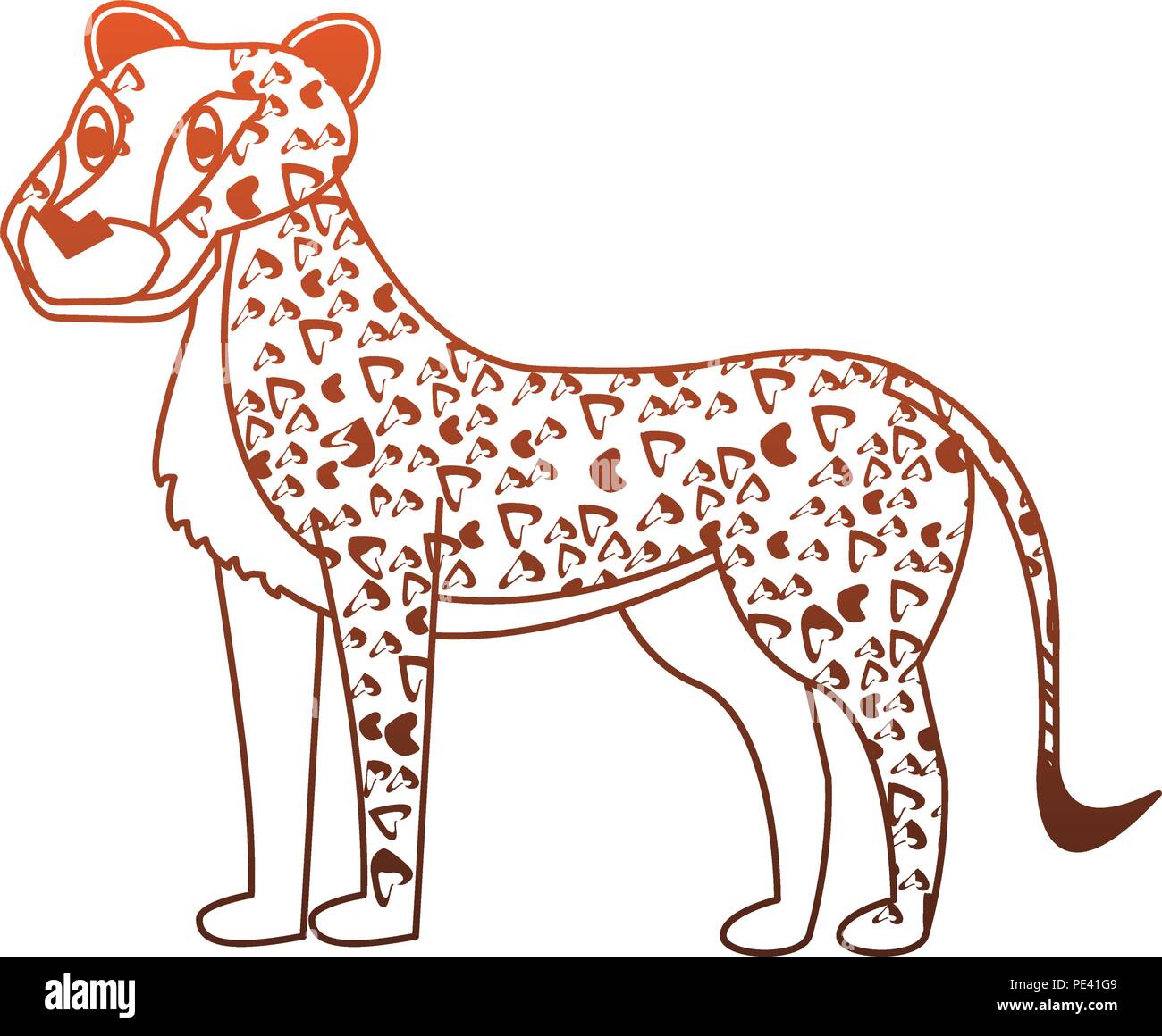 Leopard wild animal red lines Stock Vector Image & Art - Alamy