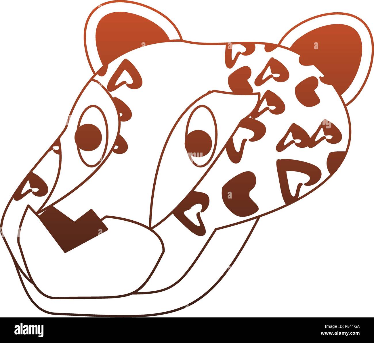 Leopard wild animal red lines Stock Vector Image & Art - Alamy