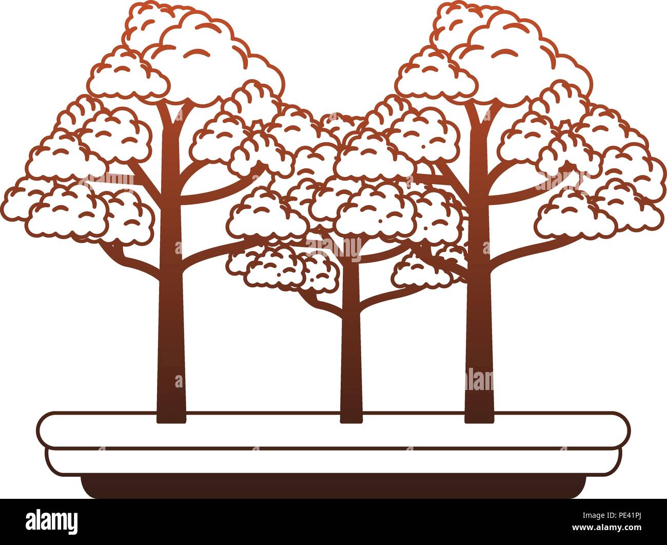 Trees at nature red lines Stock Vector Image & Art - Alamy