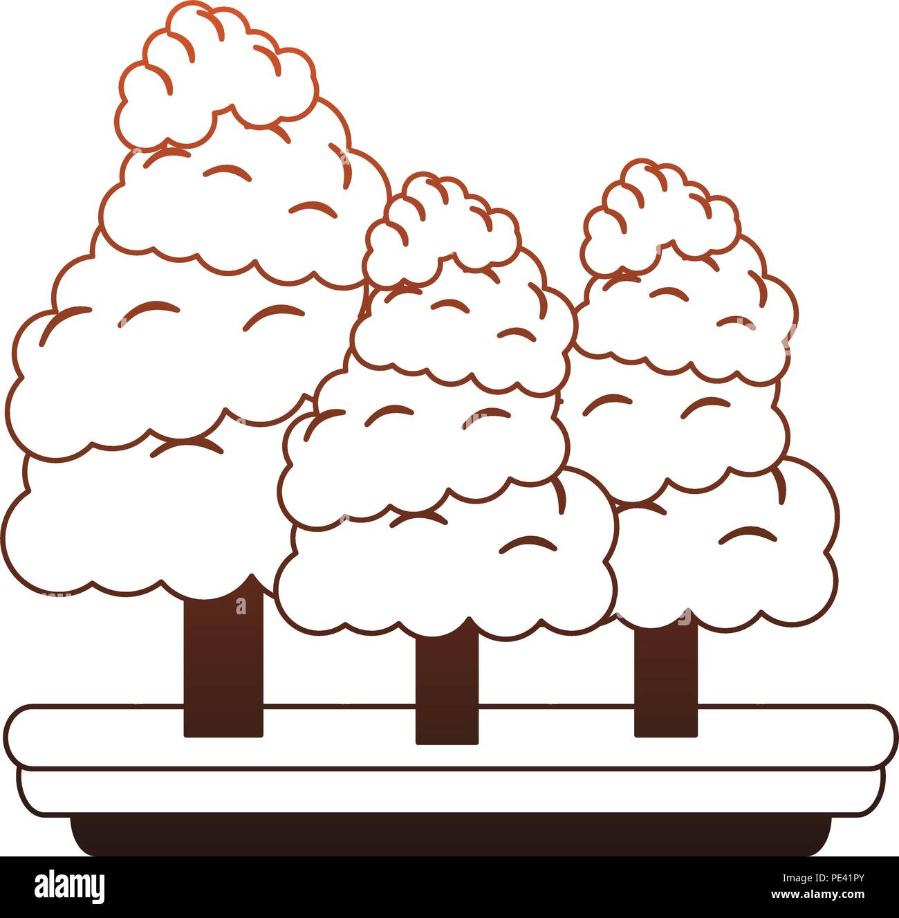 Trees at nature red lines Stock Vector Image & Art - Alamy