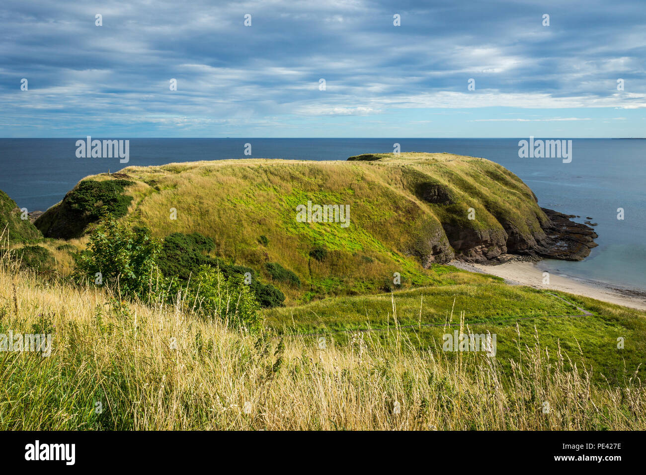 The Fort Fiddes penninsula at Cullykhan Bay Stock Photo - Alamy