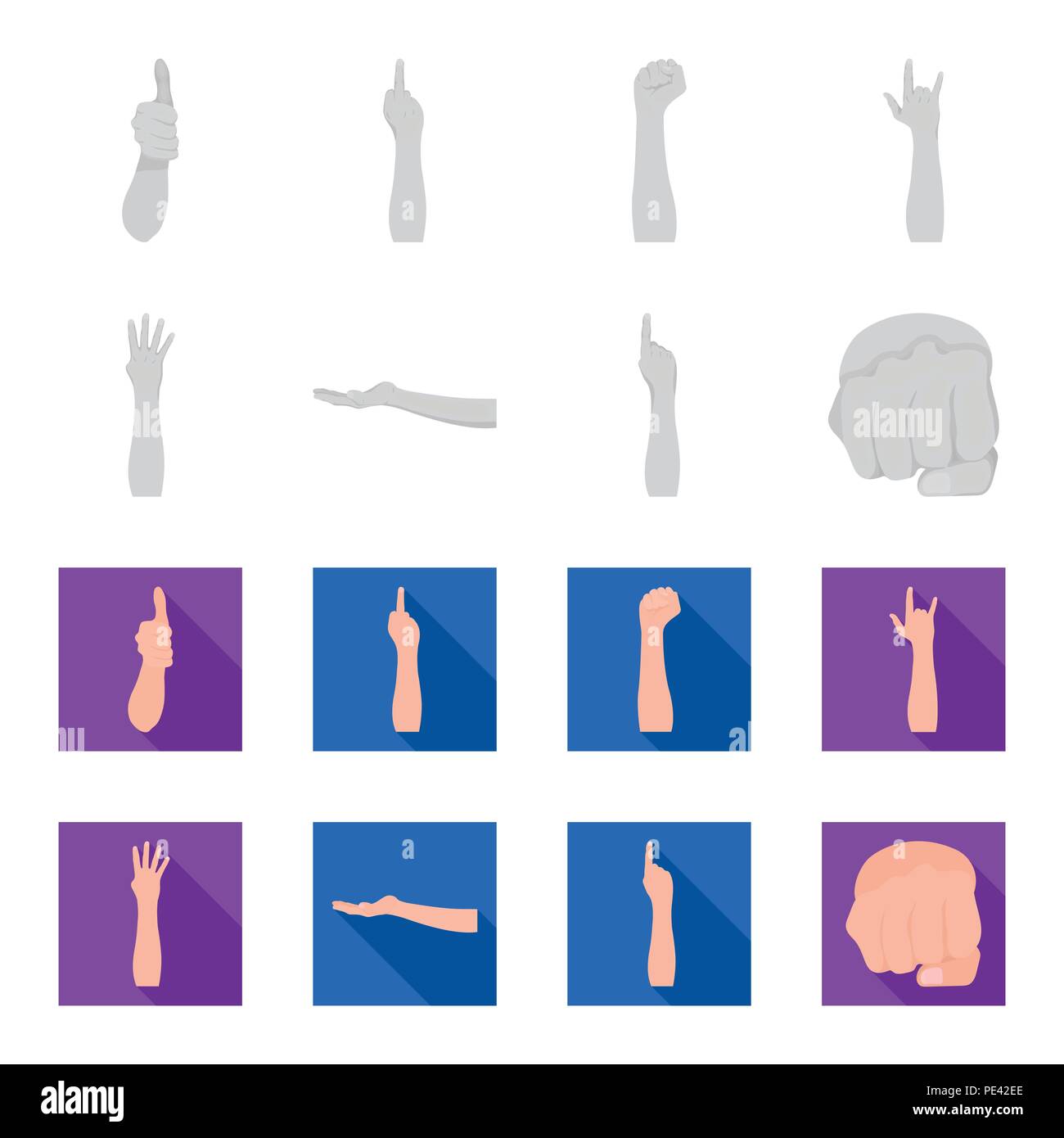 Sign Language monochrome,flat icons in set collection for design ...