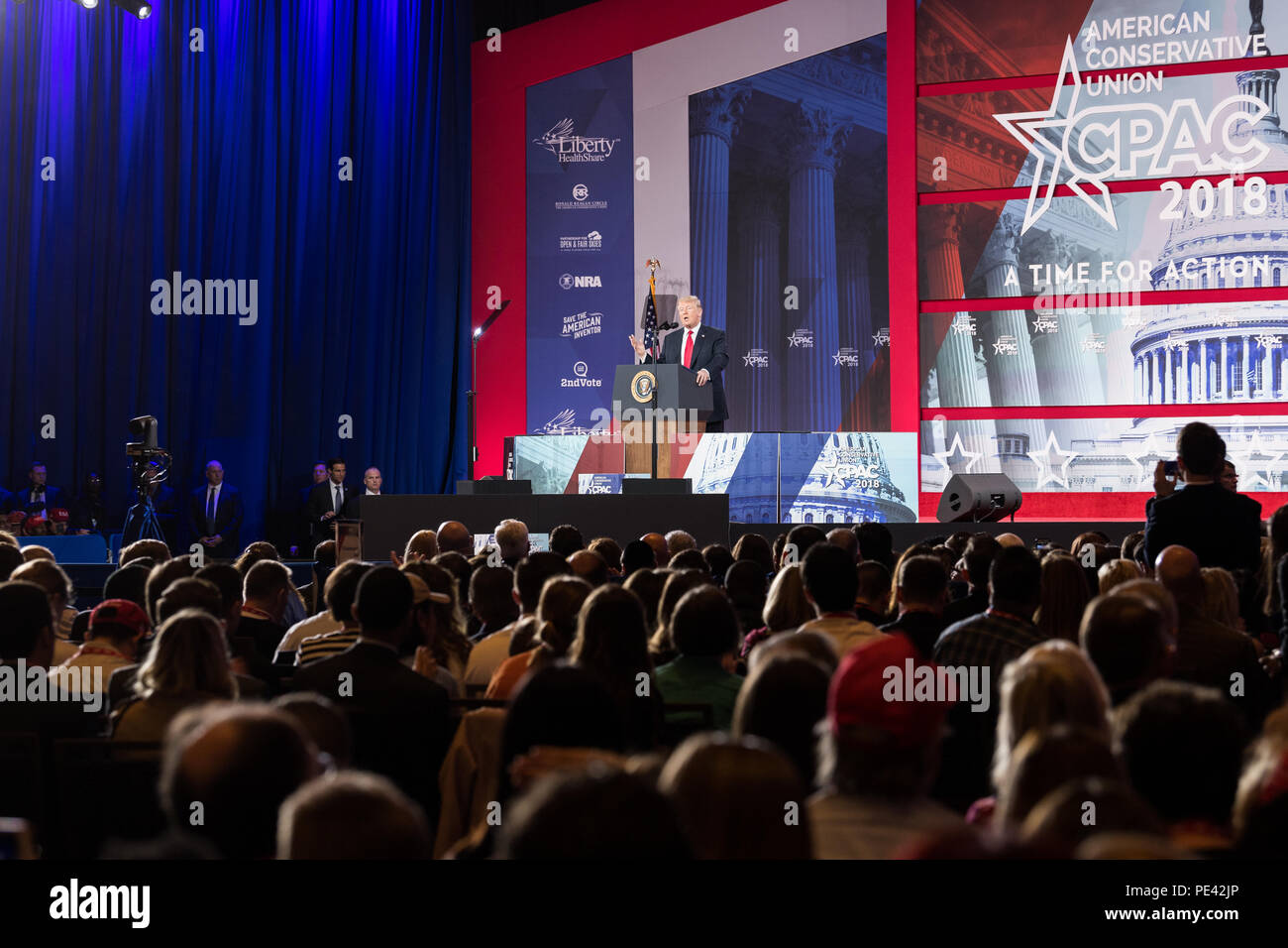 President Donald Trump at the Conservative Political Action Conference (CPAC) sponsored by the ...