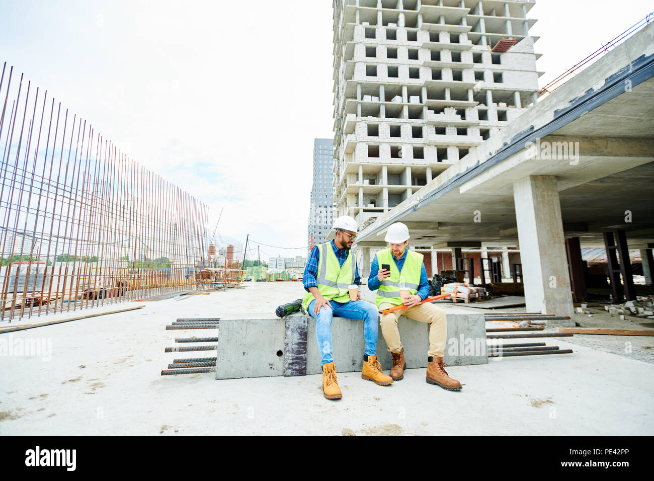 Construction during break hi-res stock photography and images - Alamy