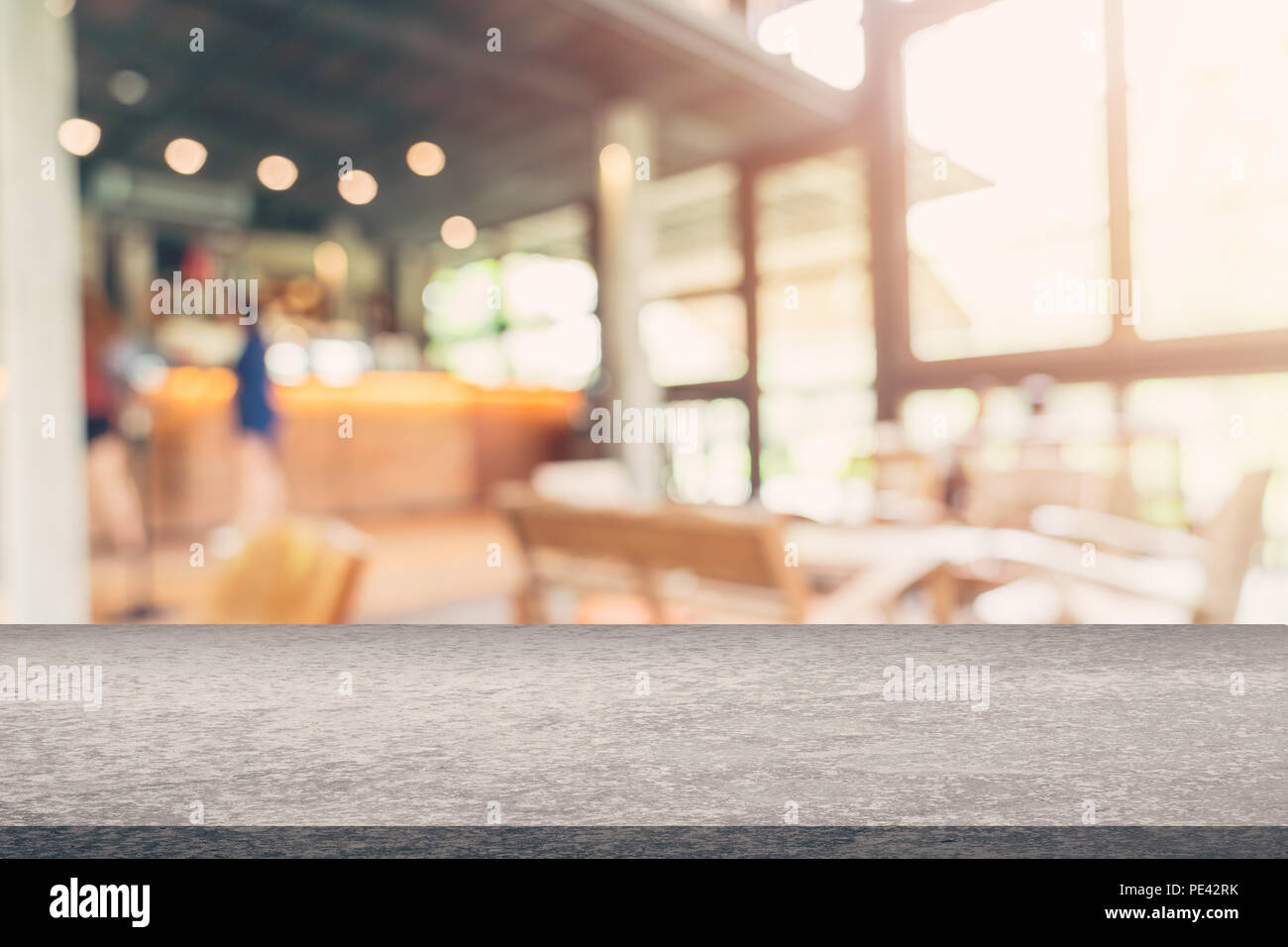 Coffee shop blur background with bokeh image Stock Photo - Alamy