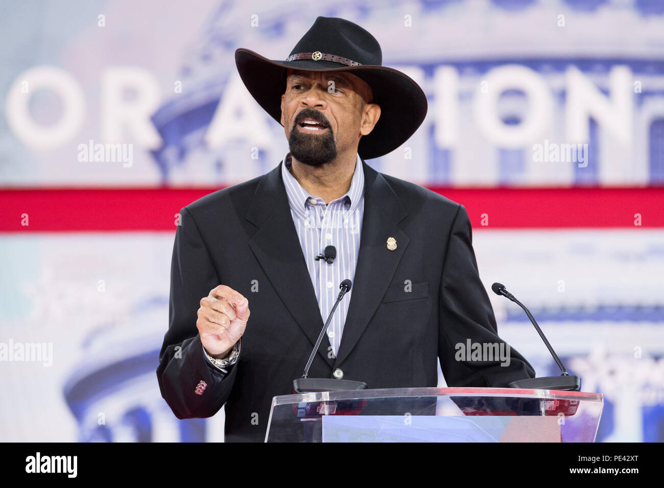 David Clarke, former Sheriff of Milwaukee County, Wisconsin, at the ...