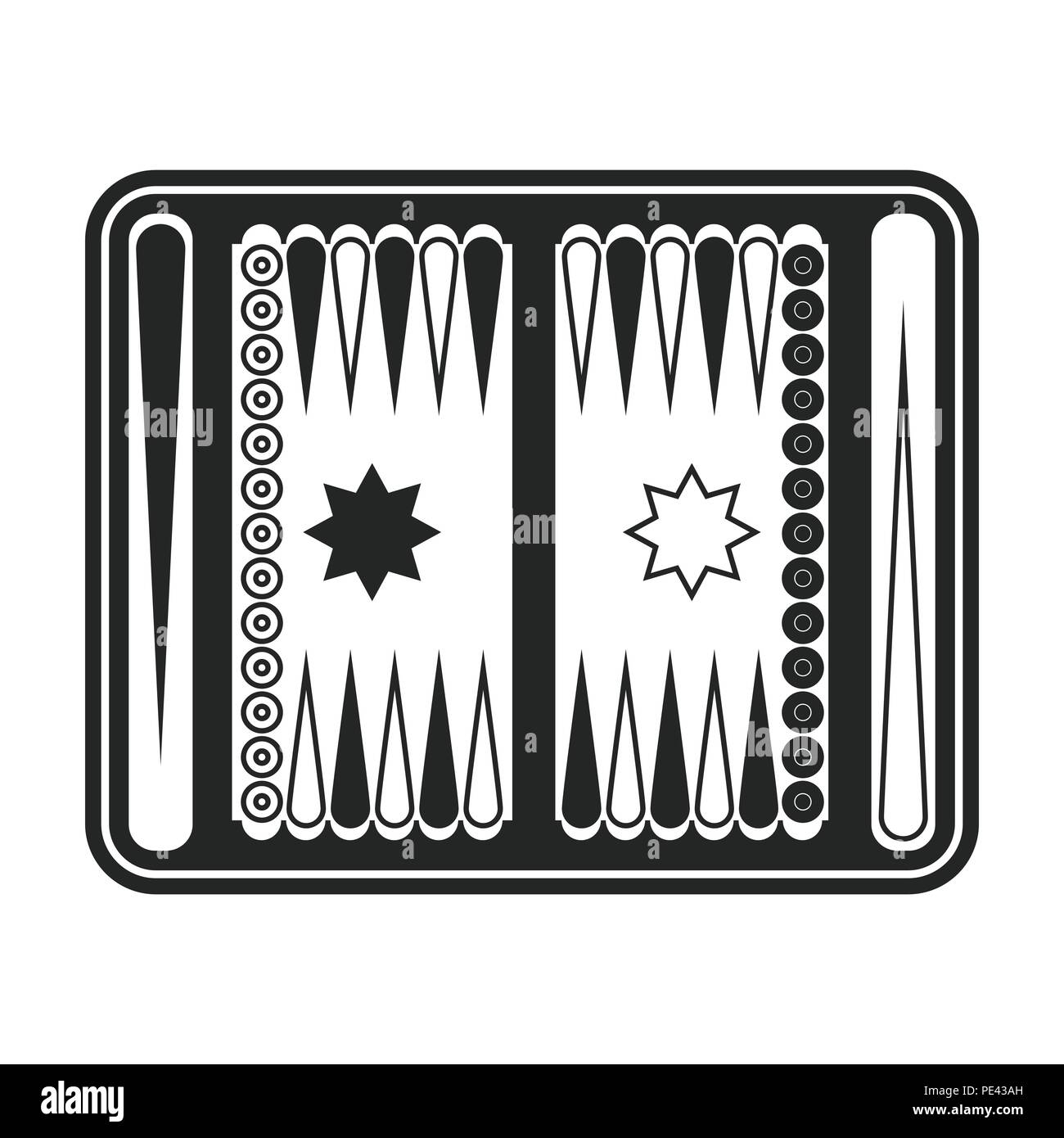 Backgammon icon in black style isolated on white background. Board ...