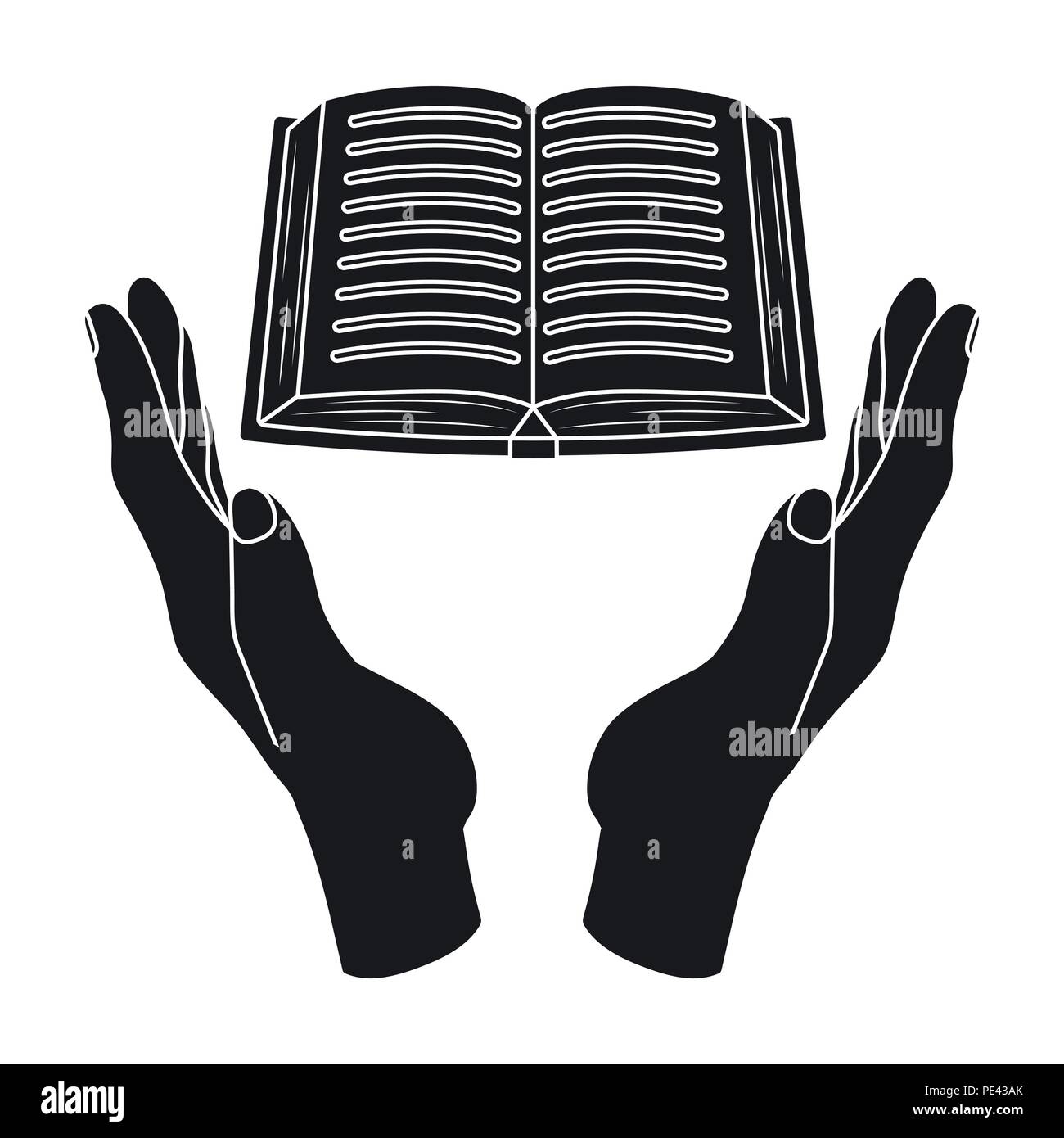 Book donation icon in black design isolated on white background ...