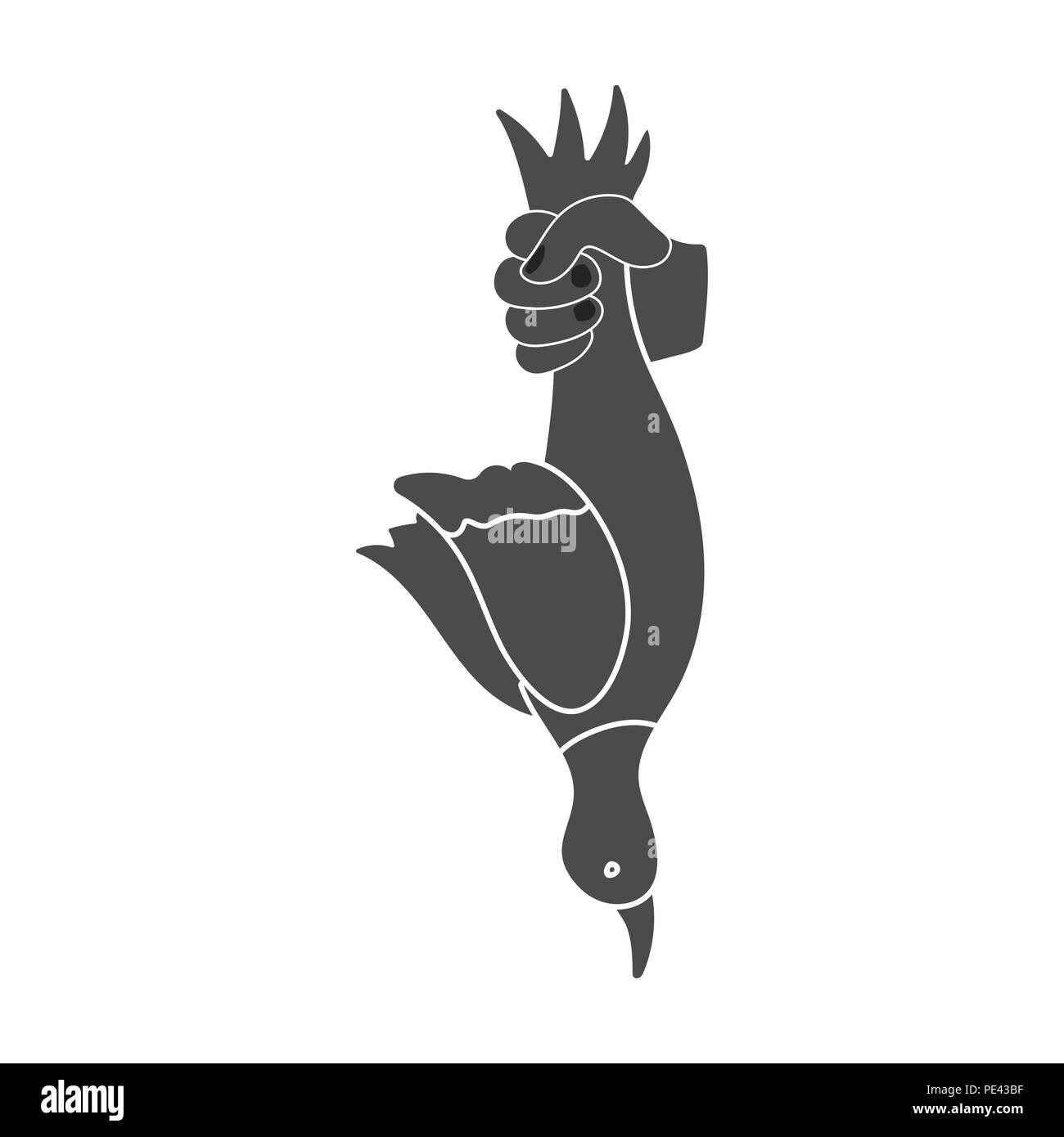 Hunted duck icon in black style isolated on white background. Hunting ...