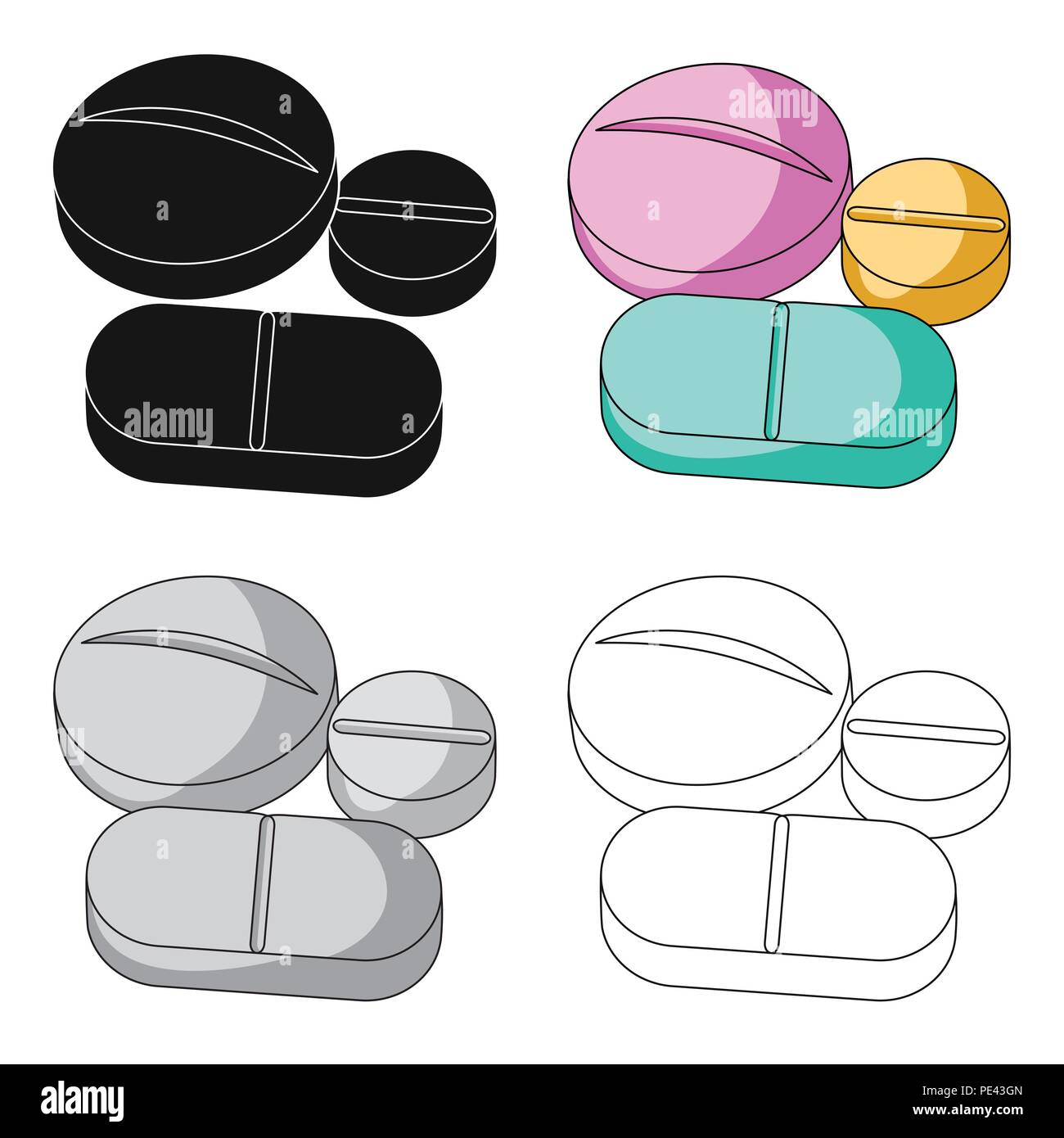 Medicine tablets icon cartoon style hi-res stock photography and images ...