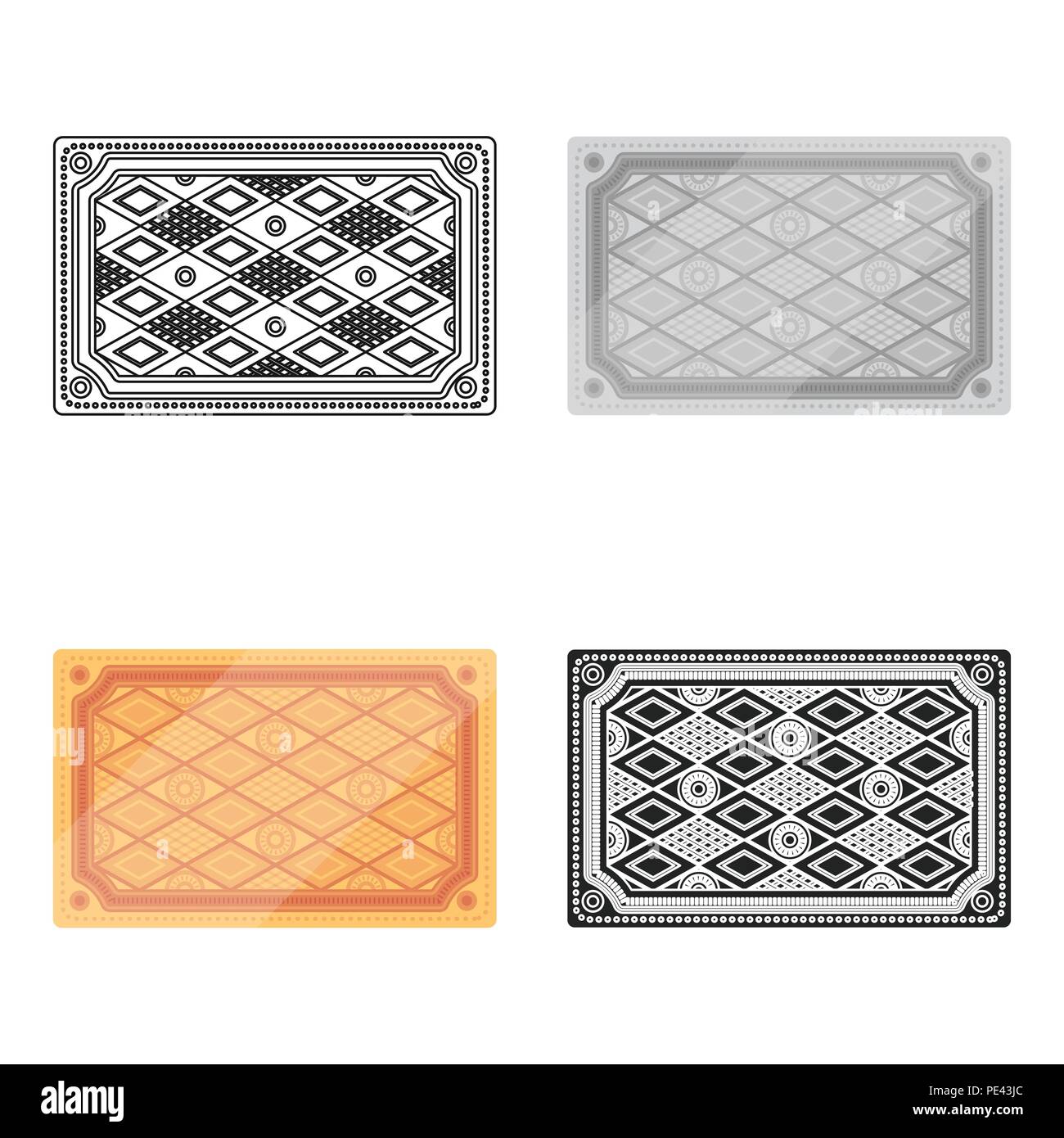 Turkish carpet icon in cartoon style isolated on white background ...