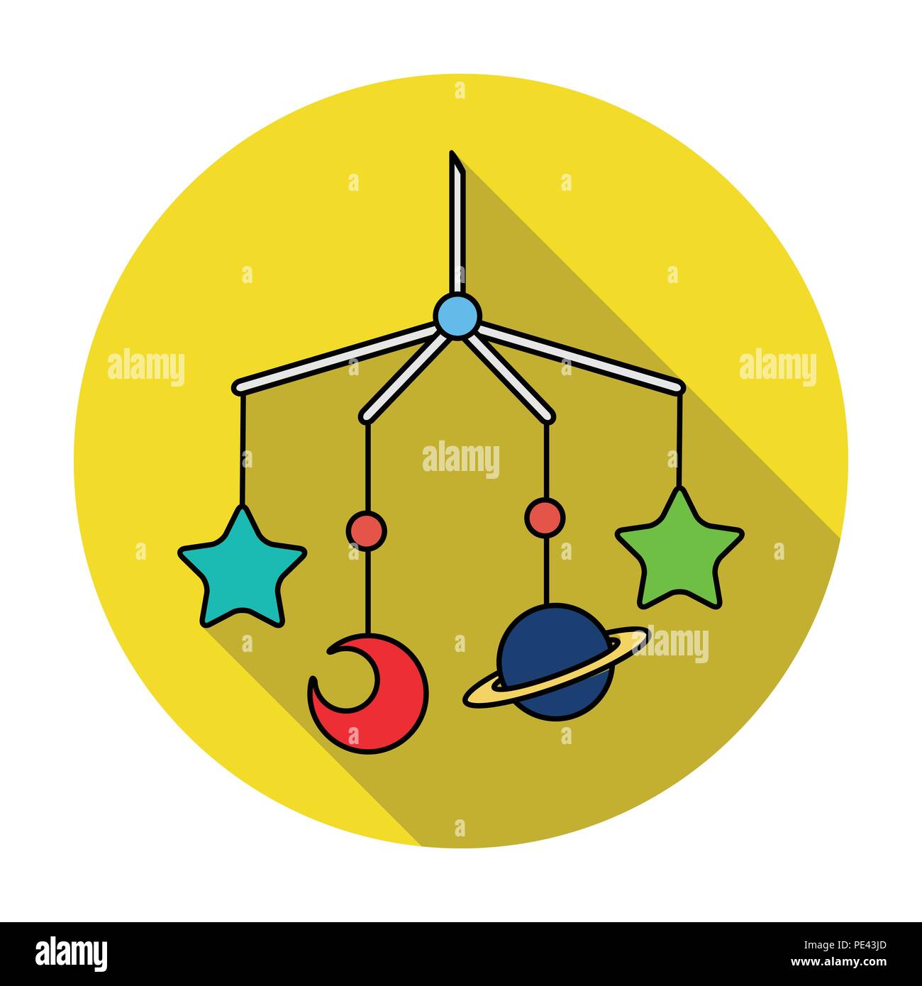 Baby crib icon in flat style isolated on white background. Baby born ...