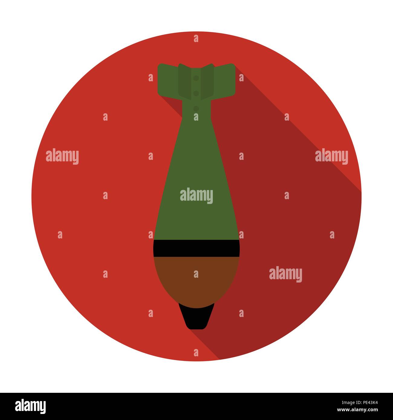 Military mortar bomb icon in flat style isolated on white background ...