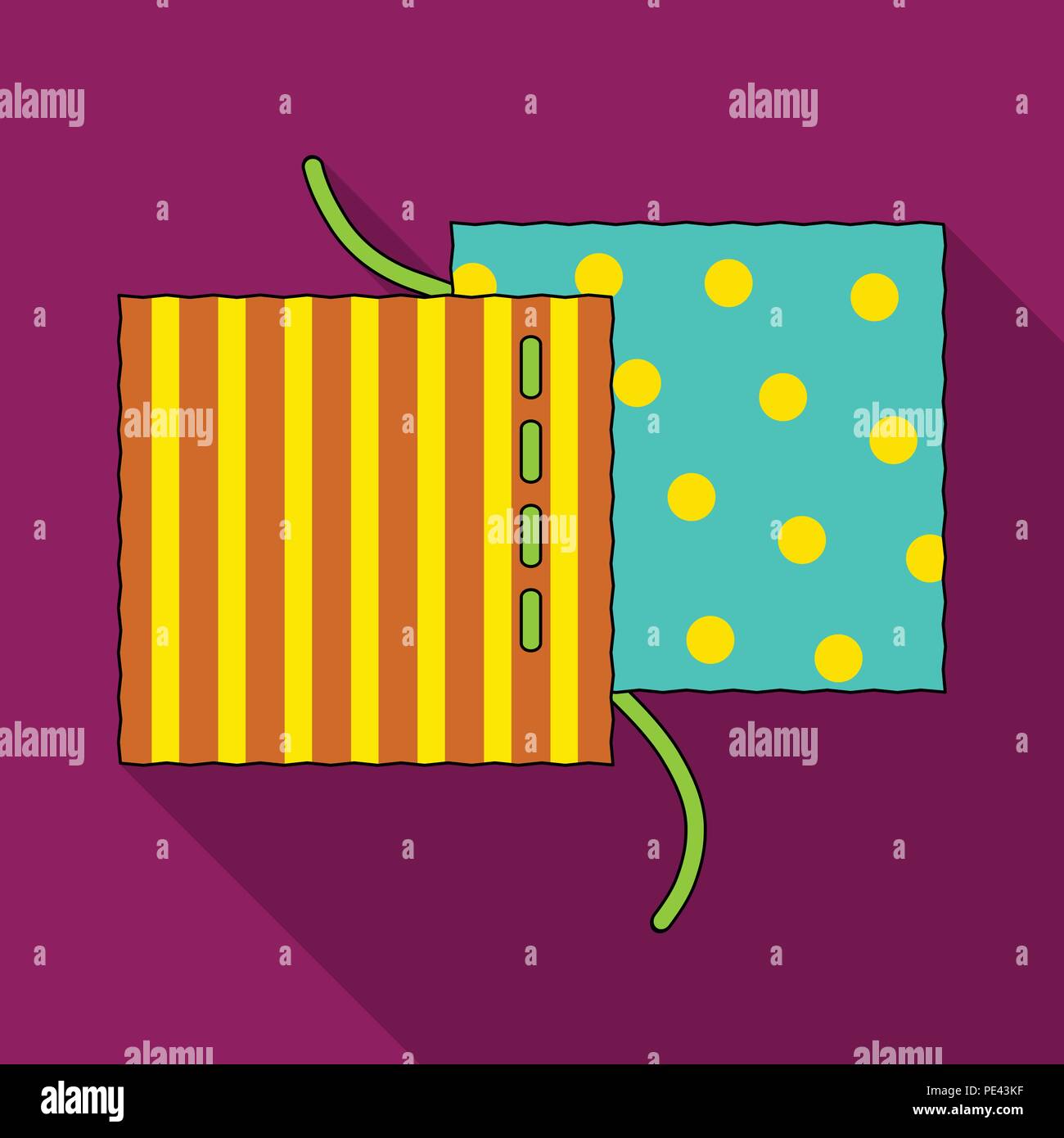 Different fabrics are sewn with thread.Sewing or tailoring tools kit ...